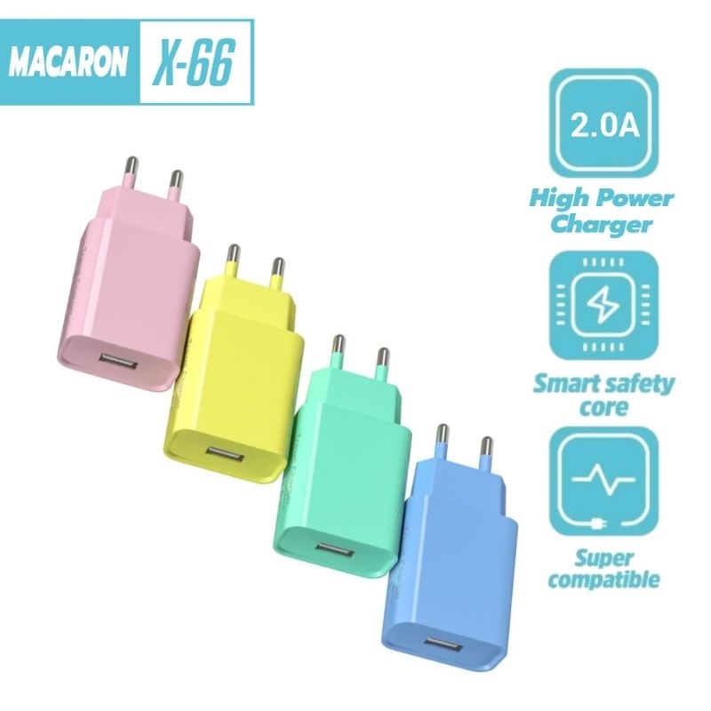 Jual Charger/Adapater Charger Macaron X-66 2.0A Fast Charger | Shopee ...