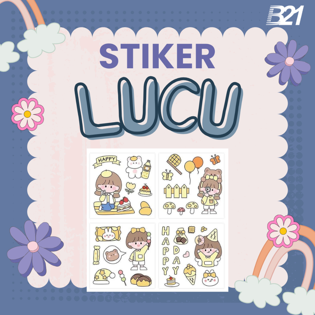 Jual B21 Stiker Lucu Aestethic / Sticker Lucu Aestetich / Cetak Sticker ...