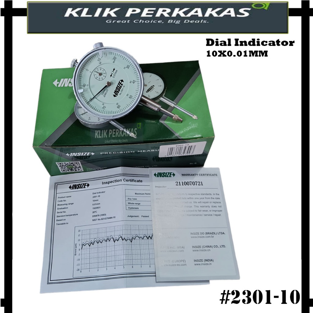 Jual Insize Dial Indicator (Lug Back) 2301-10 Original | Shopee Indonesia