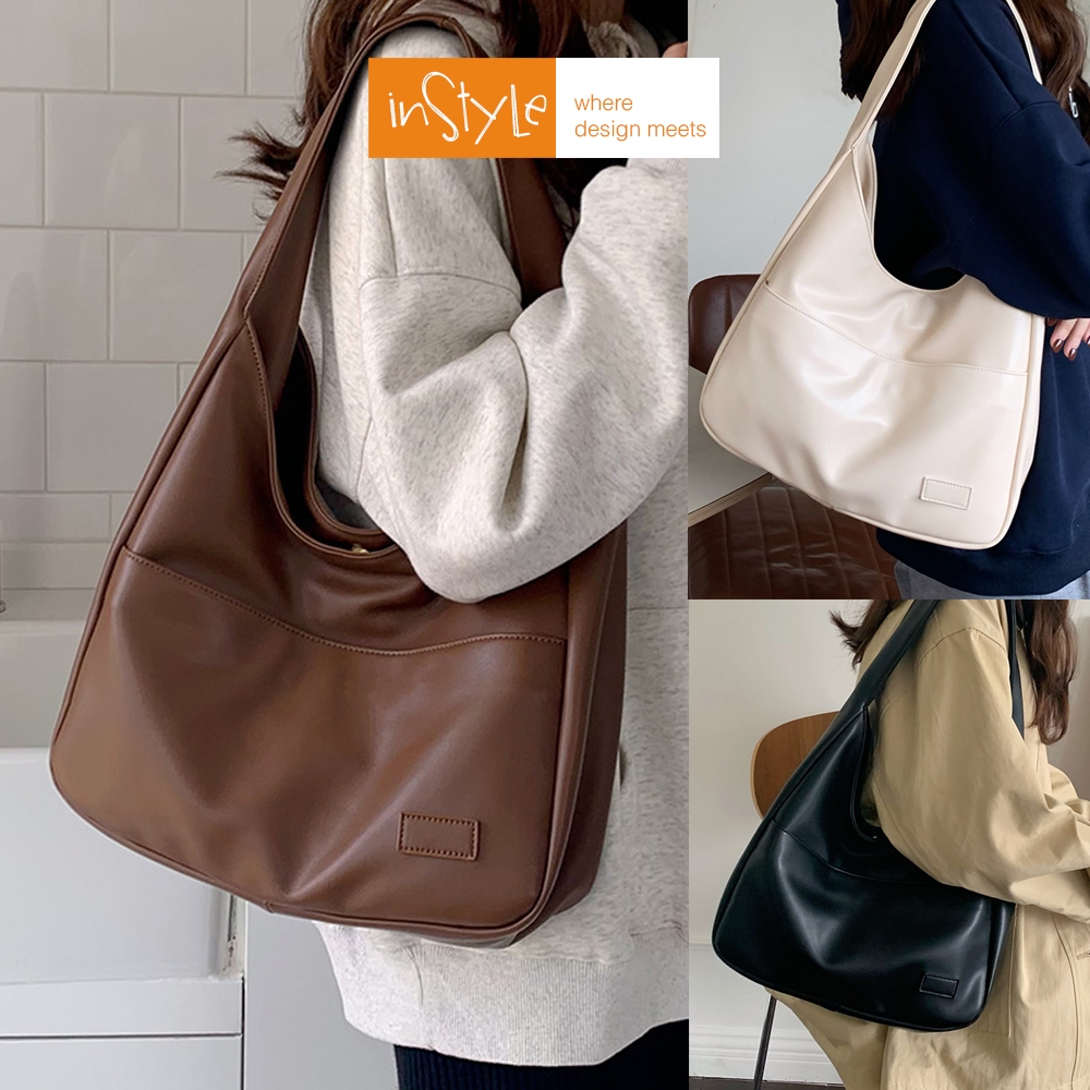 Jual Tas Bahu Tote Bag Wanita Korean Style Shoulder Bag Kulit PU Lembut ...