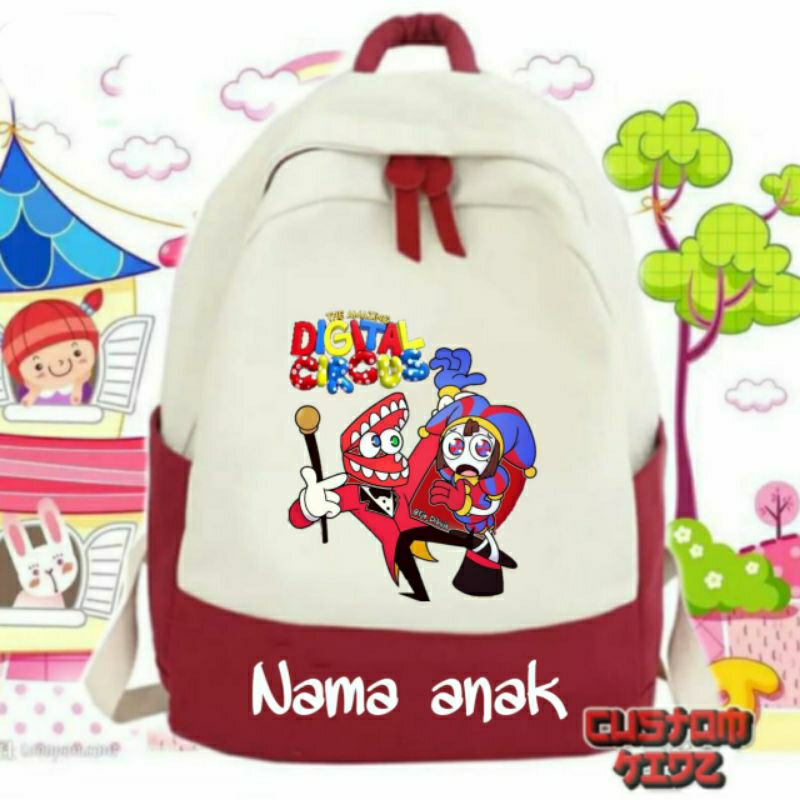 Jual tas sekolah anak tk sd DIGITAL CIRCUS Free cetak nama anak ...