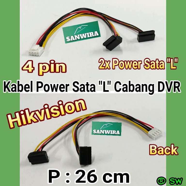 Jual Kabel Power Sata cabang DVR NVR Hikvision Dahua Hilook / Kabel ...