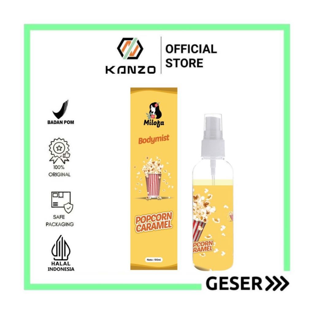 Jual Kanzo - [BPOM] Body Mist Popcorn Milofa 100ml / Parfum Milofa ...