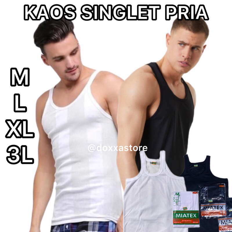 Jual Kaos Dalam Singlet Tanktop Pria Polos Warna Miatex M L XL 3L | Shopee Indonesia