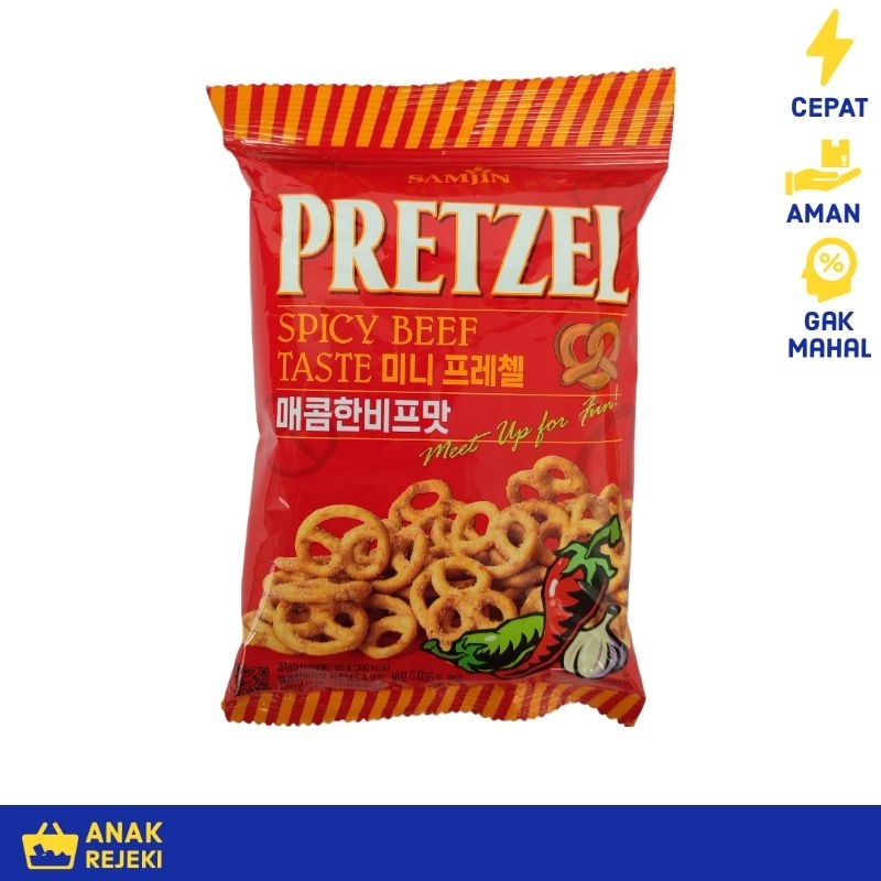 Jual Pretzel Spicy Beef Samjin 85gr - Snack Korean Sapi Pedas Pretzels ...