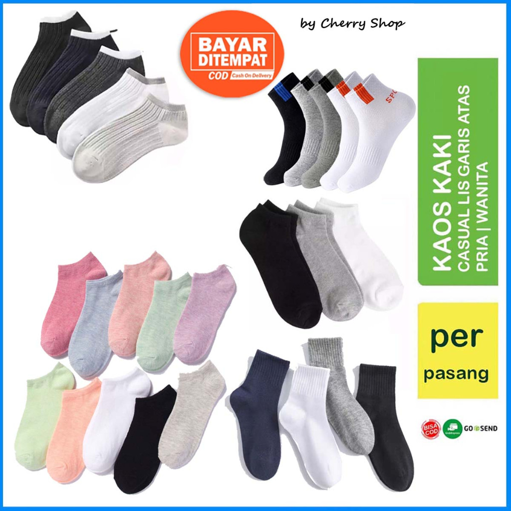 Jual [MATA KAKI | PANJANG | PER PASANG] Kaos Kaki Casual | Sport | Kaos Kaki Pendek Pria Wanita ...