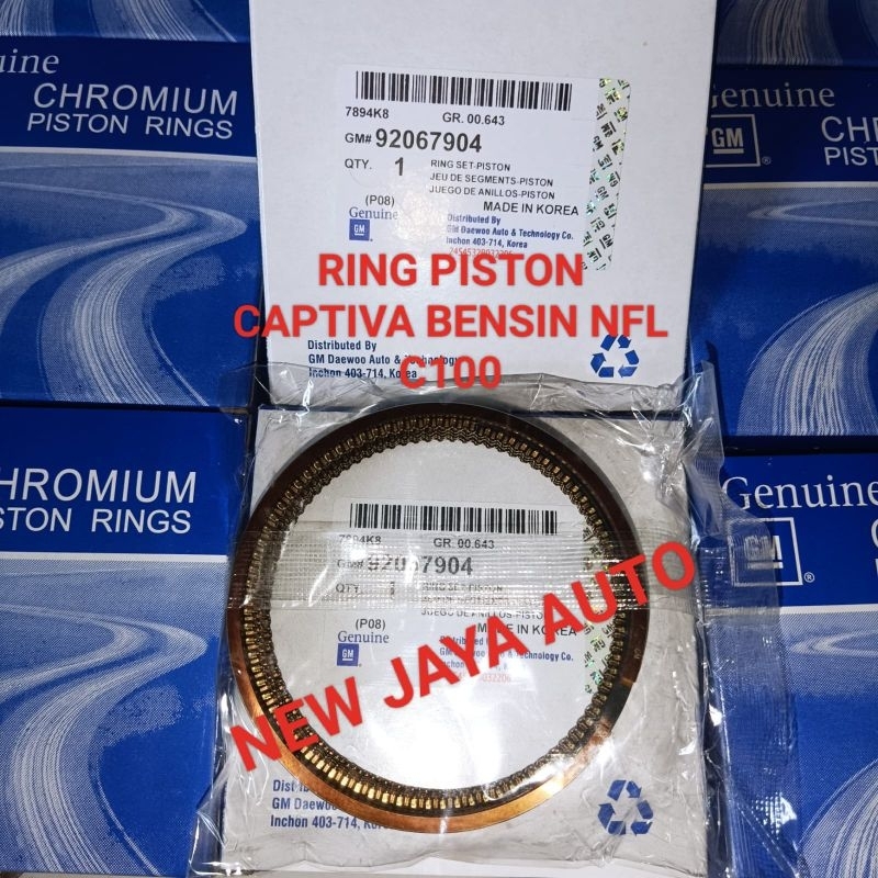 Jual RING PISTON SEHER CHEVROLET CAPTIVA BENSIN NFL C100 Z24 SIZE STD ...