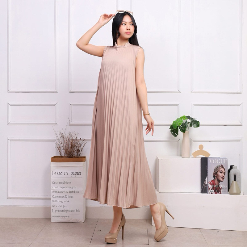 Jual Dress Plisket / Gamis Plisket (Panjang 120 cm) Payung / Maxy Dress ...