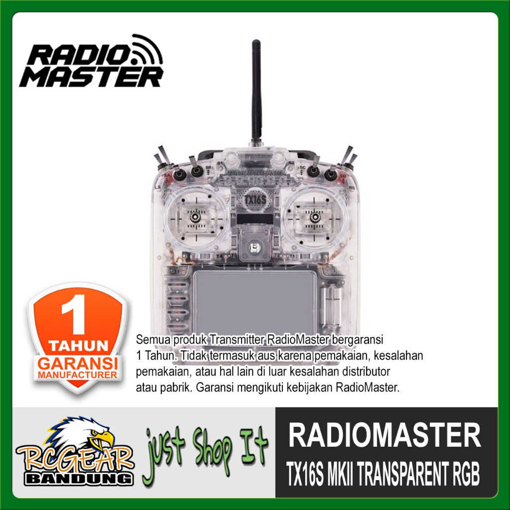 Jual RadioMaster TX16S MKII Transparent RGB Hall Gimbal Radio ...