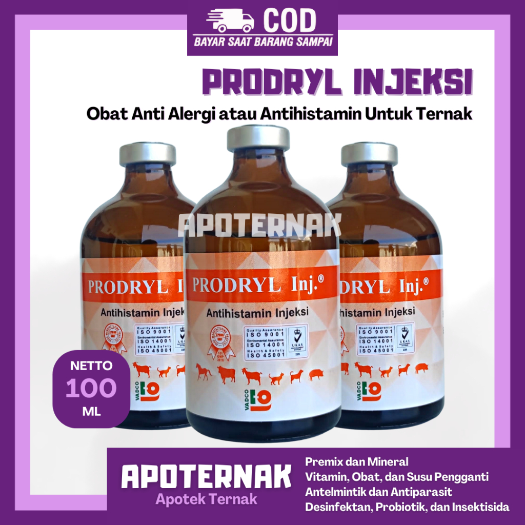 Jual PRODRYL Injeksi 100ml - Obat Gatal Kambing Sapi Kelinci Kucing ...
