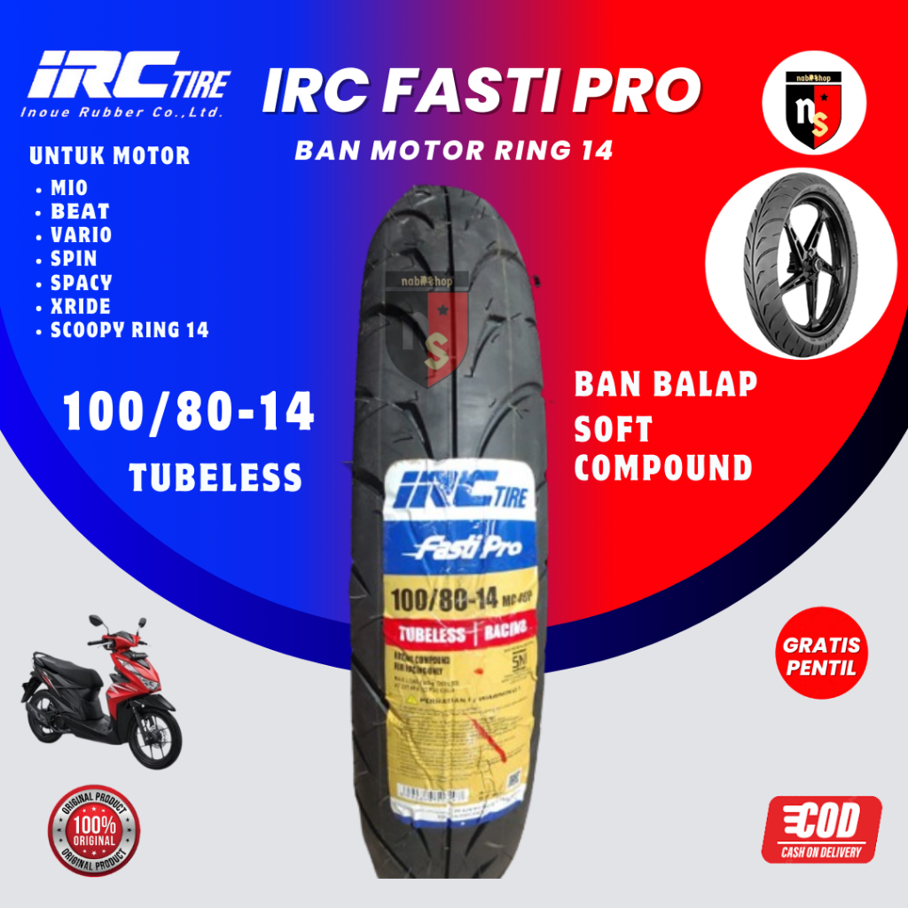 Jual Ban Motor Matic RACING COMPOUND // IRC FASTI PRO 90/80 Ring 14 ...