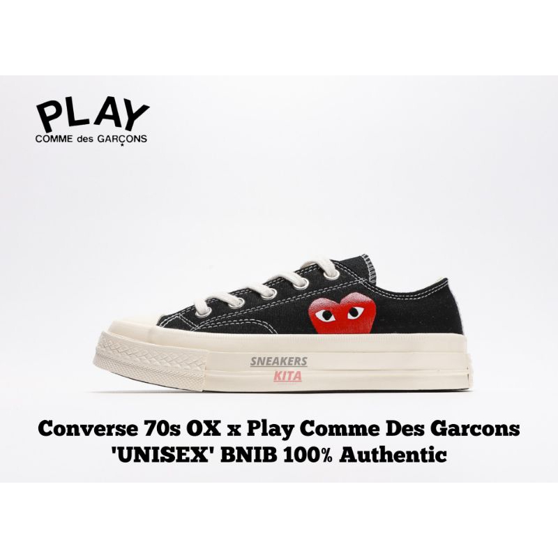 Jual [UNISEX] Sepatu Converse 70s OX x CDG Play Comme Des Garcons Black ...