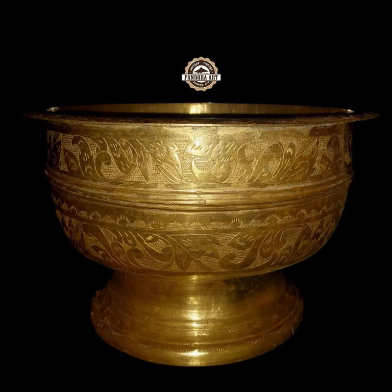 Jual Bokor ukir kuningan lawas size besar (B376) | Shopee Indonesia
