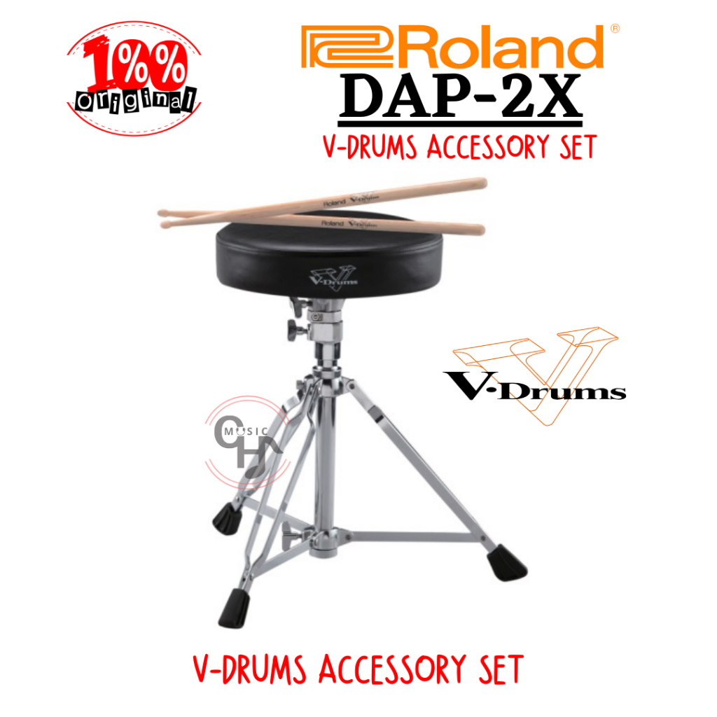 Jual Roland DAP-2X V-Drums Accessory Paket Kursi Drum dan Stik Drum DAP ...