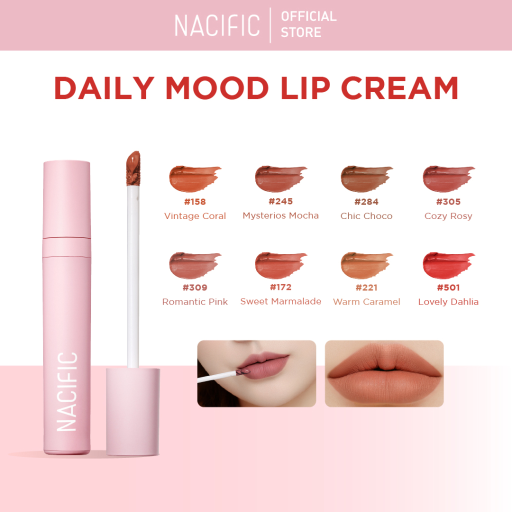 Jual NACIFIC Lip Cream Daily Mood untuk Wajah Bersinar Mengandung ...
