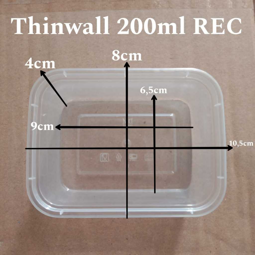 Jual Thinwall Rectangle Thinwall 200ml 250ml 300ml Kotak Makan Plastik
