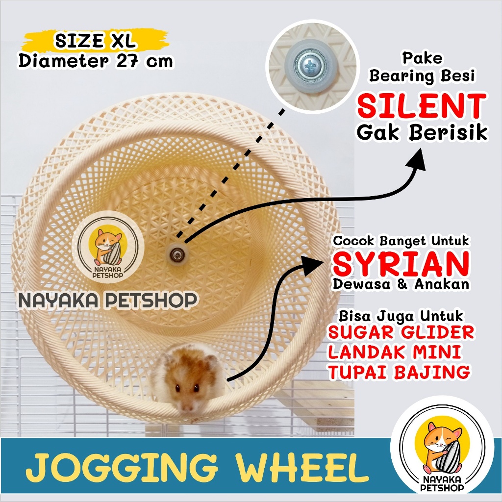 Jual Jogging Wheel Syrian 27 cm Size XL Ekstra Jumbo Kincir Hamster ...