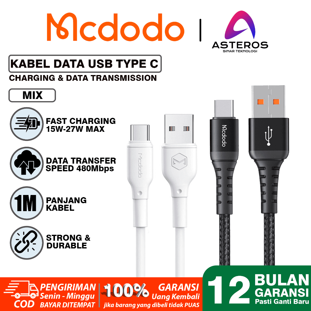 Jual MCDODO Kabel Data Android Samsung USB Type C Fast Charging 3A ...