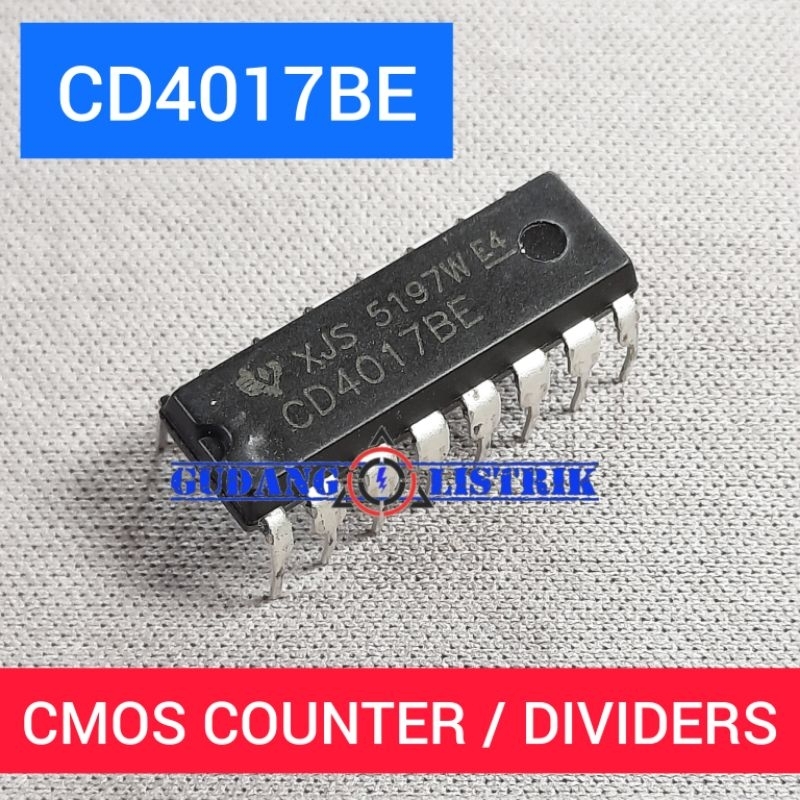 Jual IC CD4017BE CD4017 Counter Dividers Clock Reset 16 DIP 10 Decode ...