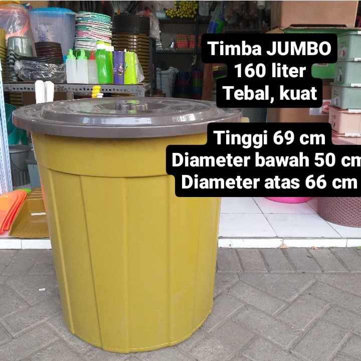 Jual Timba jumbo 160 liter / ember tutup besar / wadah air kamar mandi ...