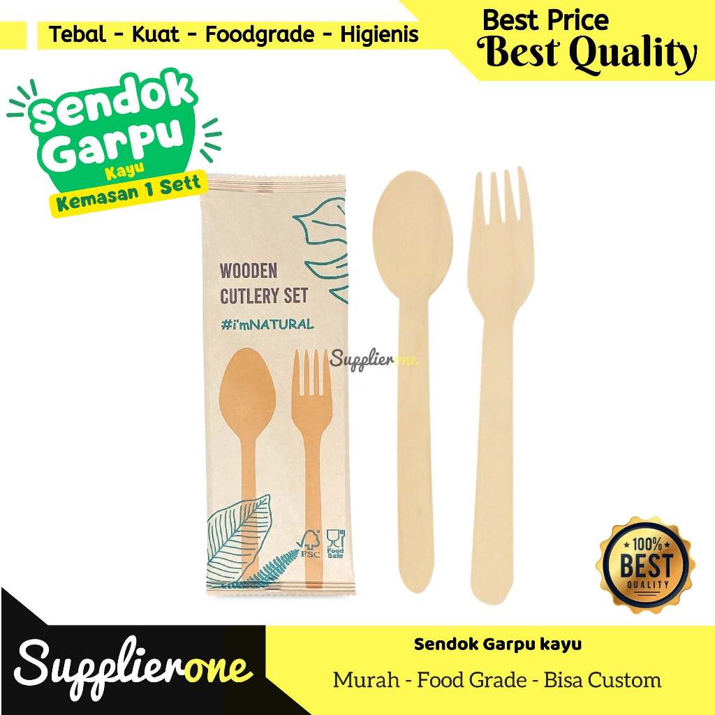 Jual Sendok Garpu Kayu / Sendok Kayu / Garpu Kayu / Sendok Garpu Kayu ...