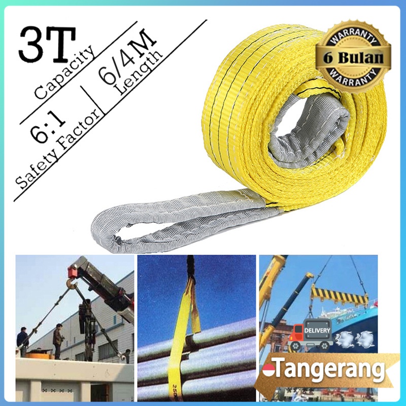 Jual Webbing Sling Belt 3 Ton X 4 Meter & 3 Ton X 6 Meter Tali Angkat ...