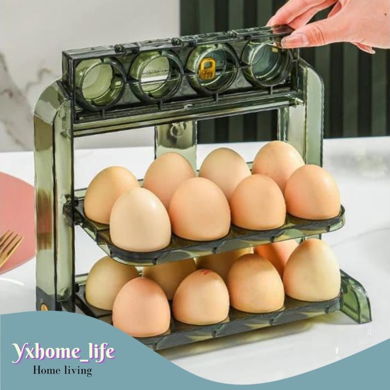 Jual Rak Telur 3 Layers Egg Box/Kotak Penyimpanan Telur Serbaguna 24 ...
