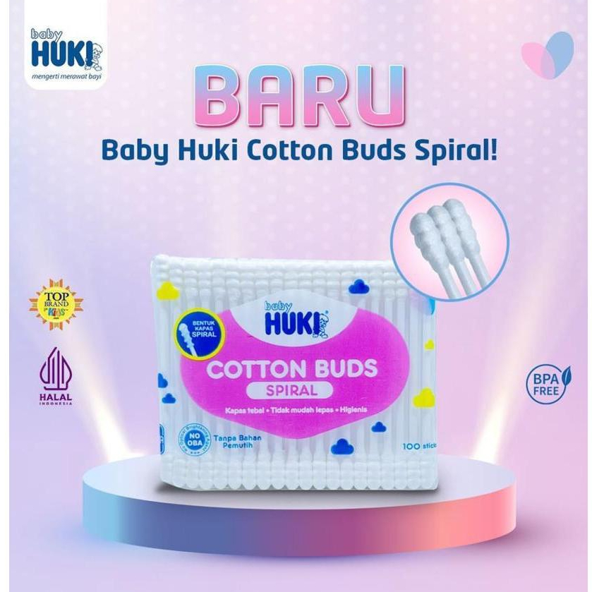 Jual Cotton Bud Baby HUKI Spiral 100 sticks | Shopee Indonesia