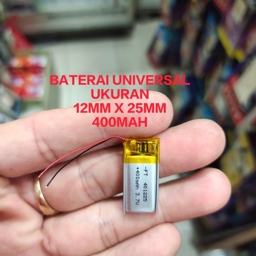Jual Baterai elektronik 401225 ukuran 12mm x 25mm 400mah mantap battery ...