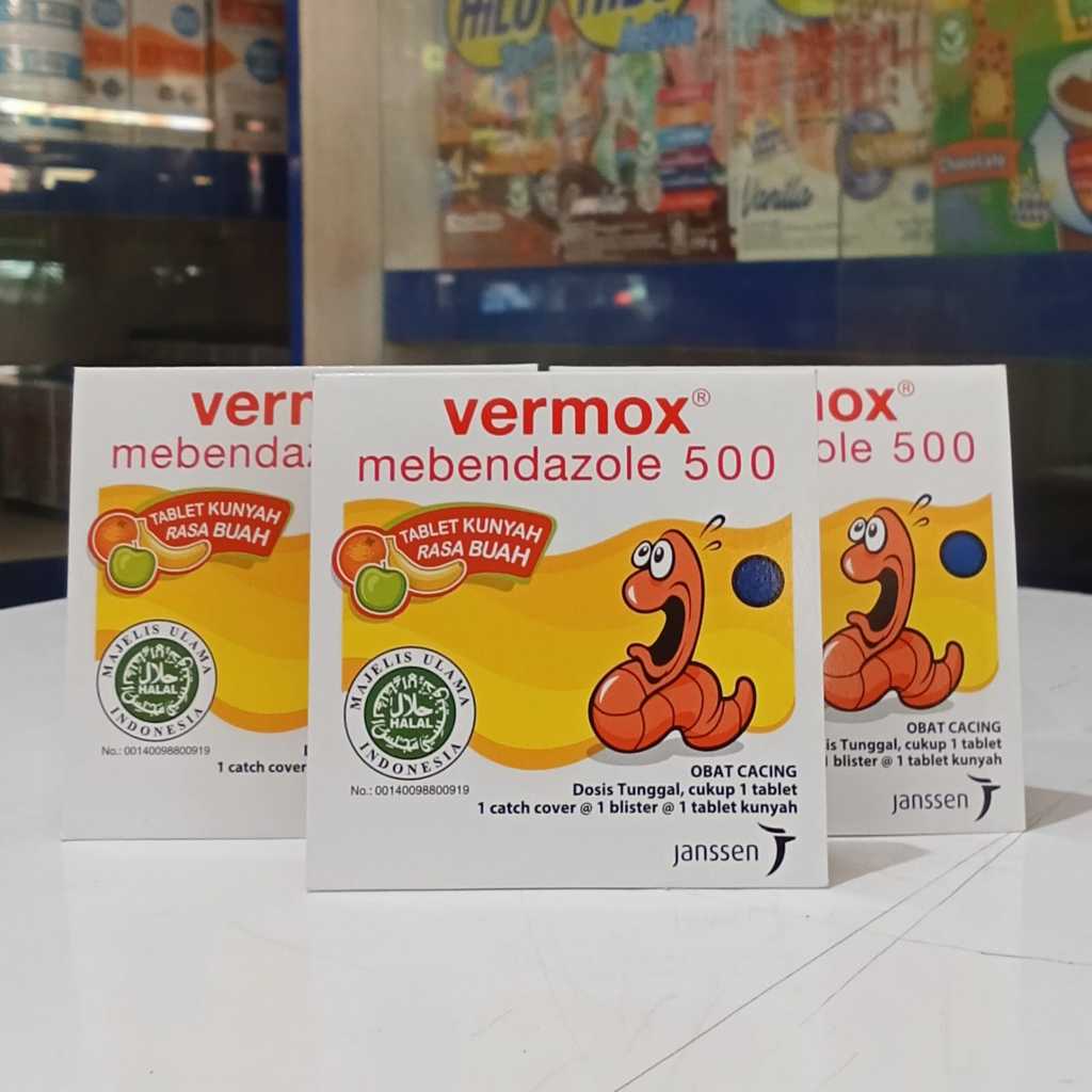 Jual VERMOX Obat Cacing Rasa Buah isi 1 tablet | Shopee Indonesia