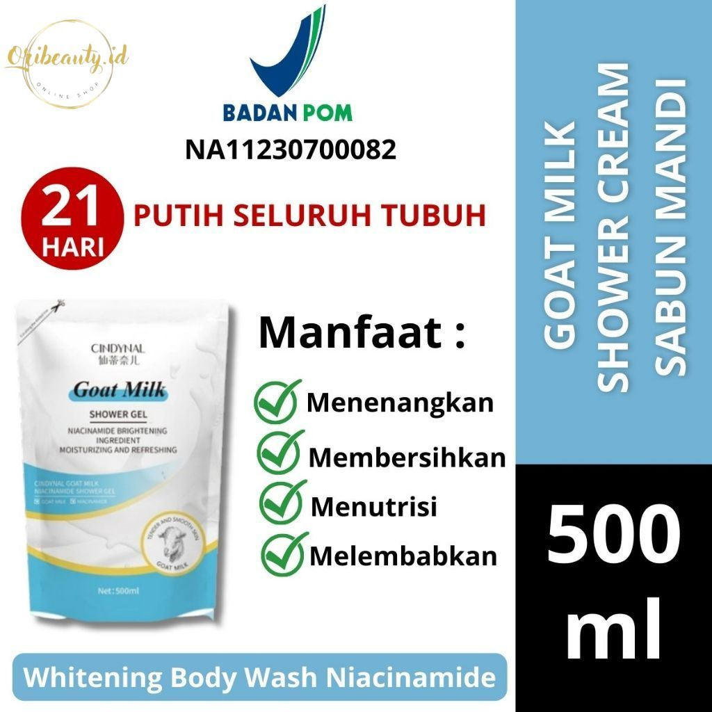 Jual BPOM CINDYNAL Goats Milk Shower Cream Refil 500ML | Sabun Mandi ...