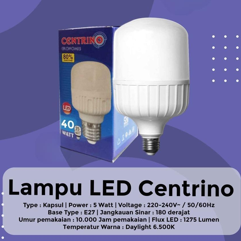 Jual LAMPU LED BOHLAM 40W / 40 WATT BULB KAPSUL CENTRINO MURAH 15w 20w 30w 40w 50w | Shopee ...