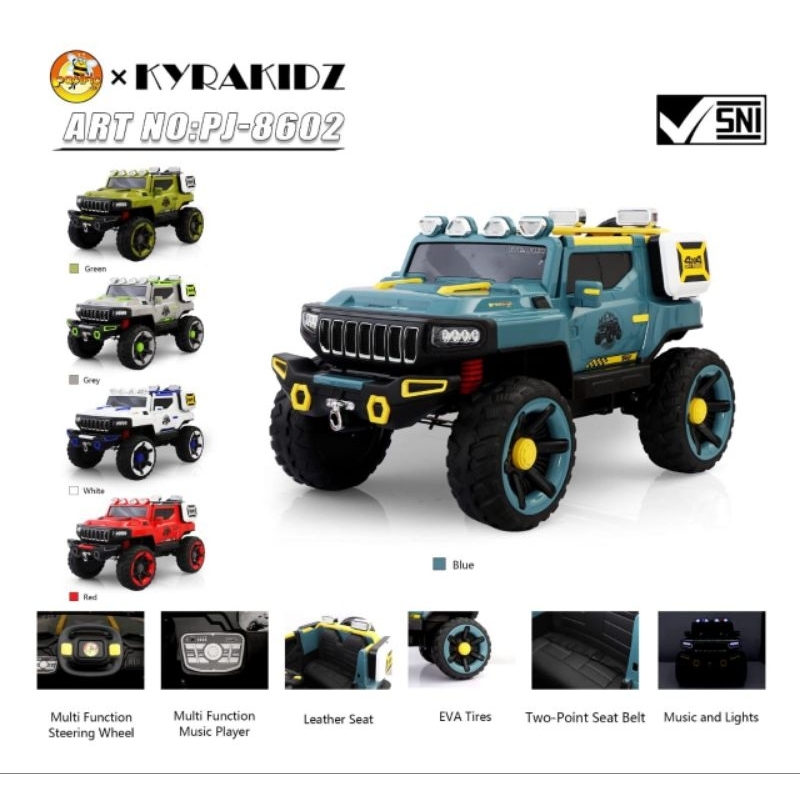 Jual PROMO (FREE KARPET) MAINAN MOBIL AKI ANAK JEEP KYRAKIDZ PJ8602 PJ-8602 PJ8605 PJ-8605 ...