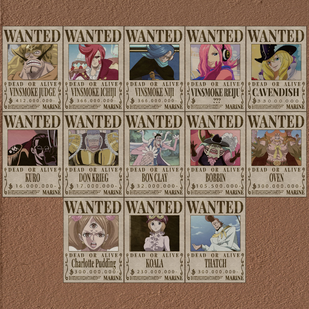 Jual POSTER BOUNTY ONE PIECE ISI 117pcs | DELUSIONWALL | POSTER DINDING ...