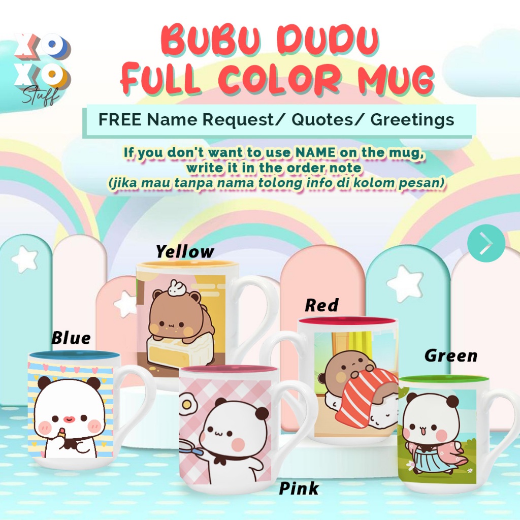 Jual PO MUG COLOR BUBU DUDU - custom name / greetings (choose ur design - 24 DESIGNS) | Shopee ...