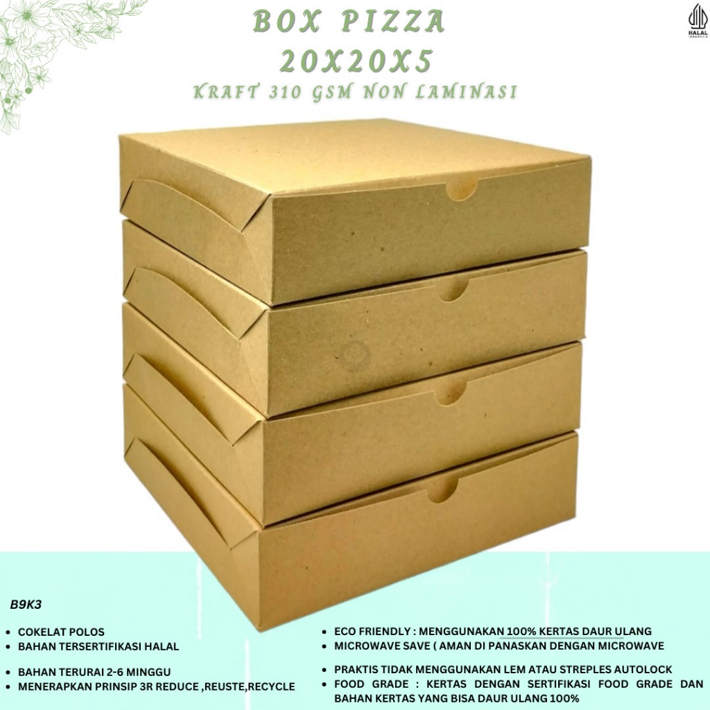 Jual Dus Pizza 20x20 / Box Pizza Polos / Box Pizza / Kardus Souvenir ...