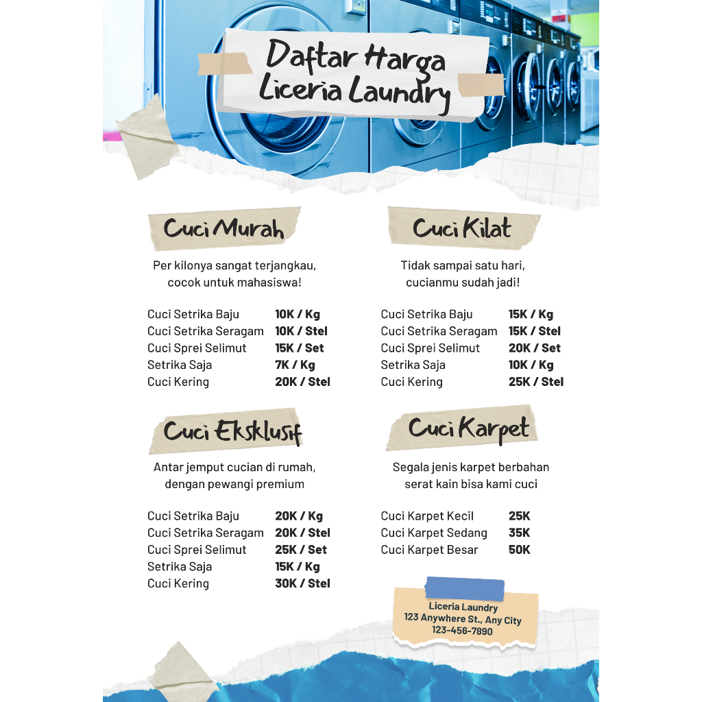 Jual CETAK BROSUR LAUNDRY A5 | A6 | Shopee Indonesia