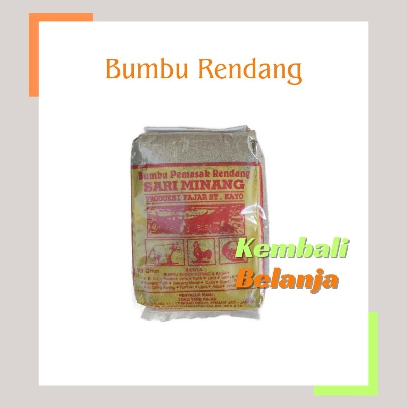 Jual Bumbu Rendang Sari Minang 250 Gram/ Bumbu Rendang Bubuk/ Bumbu ...
