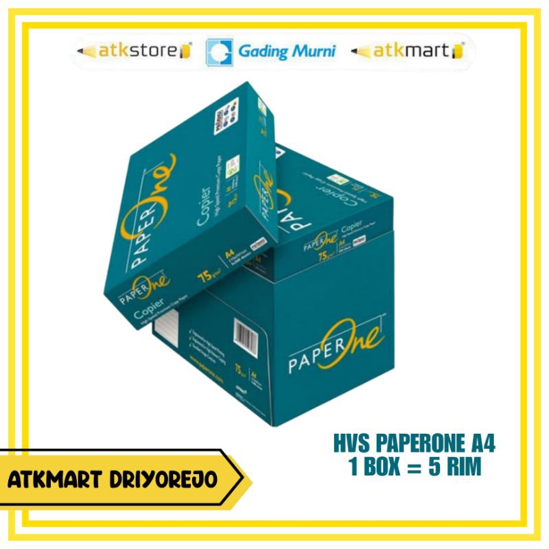 Jual (BISA INSTANT) KERTAS HVS A4 TEBAL 75 GRAM PAPERONE 3 RIM / 1 BOX 2500 LEMBAR COPIER ...