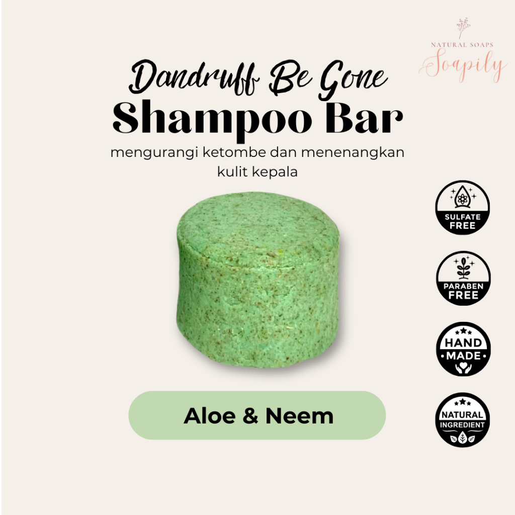 Jual SOAPILY Dandruff Be Gone Shampoo Bar Aloe Neem | Ketombe Rambut ...