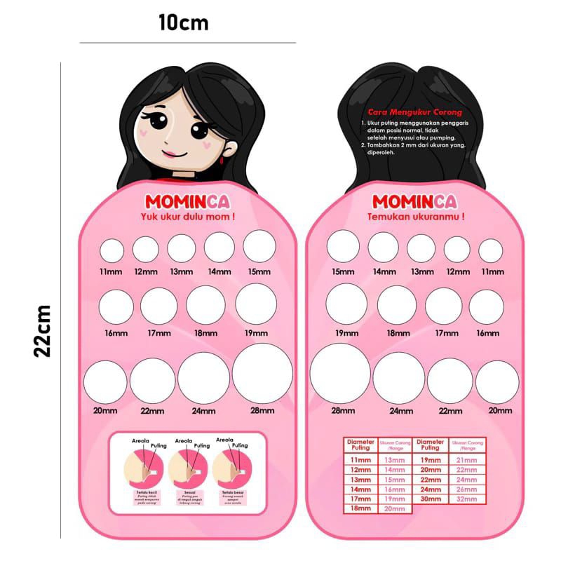 Jual Penggaris Pengukur Corong pompa Asi Measuring Card Niple Ruler ...