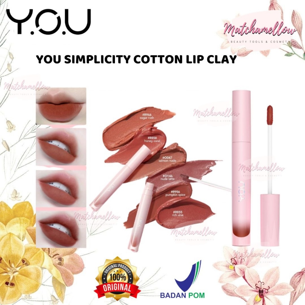 Jual ️MATCHA ️ YOU SIMPLICITY COTTON LIP CLAY - LIP CREAM STAIN VELVET ...