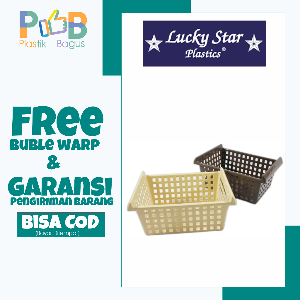 Jual keranjang kontainer box kotak ukuran L lucky star 407-c | Shopee ...