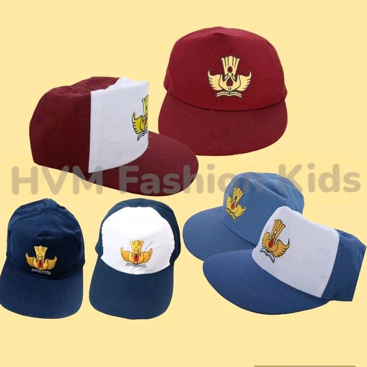 Jual Topi SD SMP SMA SMK Topi Sekolah Logo Bordir Warna Merah Putih ...