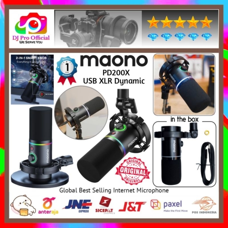 Jual Maono PD200X USB XLR Dynamic PD 200X Microphone 200 X Podcast ...