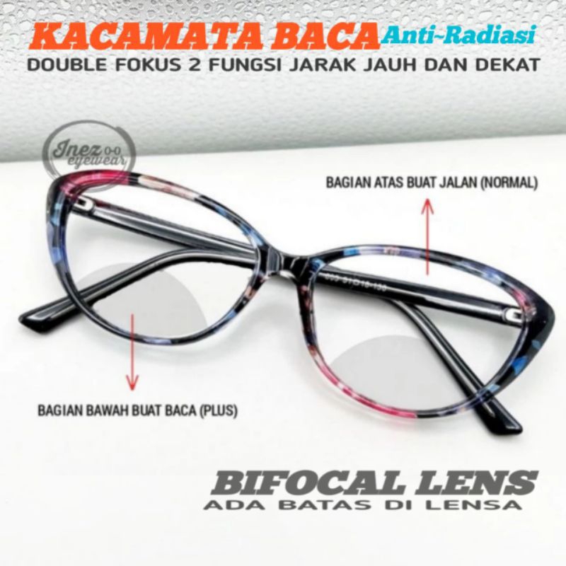 Jual Kacamata Double Fokus Wanita Cat eye | Kacamata Baca Plus jalan ...