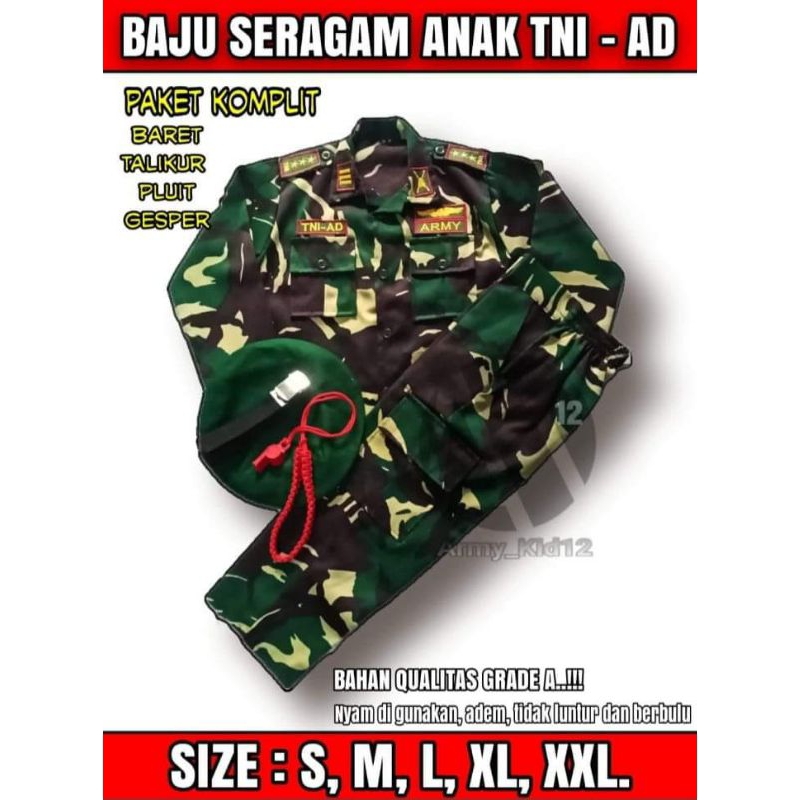 Jual Baju Tni Anak Laki Laki Terlengkap & Harga Terbaru Juni 2026 ...