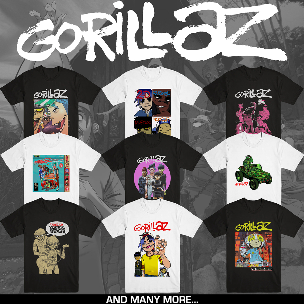 Jual GORILLAZ | T-SHIRT BAND | ALTERNATIVE ROCK | MUSIC MERCHANDISE ...
