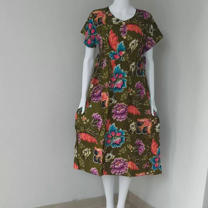 Jual BAJU TIDUR / DASTER BATIK KENCANA UNGU ORIGINAL LABEL BIRU - IKAT ...