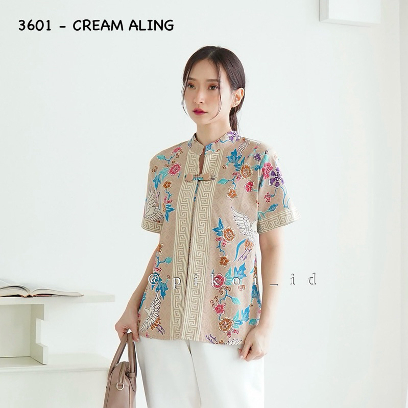 Jual Atasan Cheongsam Batik Merah CNY / Baju Congsam Qipao Sincia Katun ...